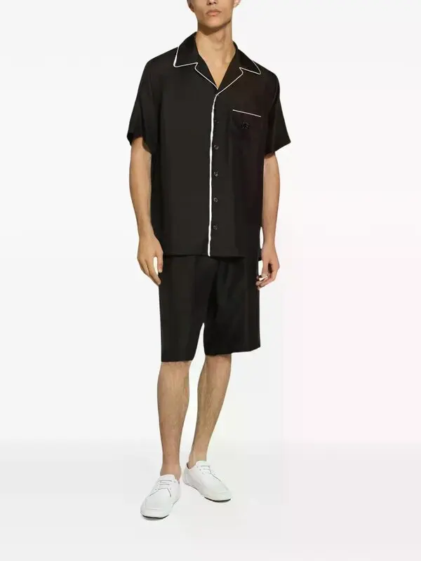 Dolce & Gabbana Embroidered Silk Jogging Shorts