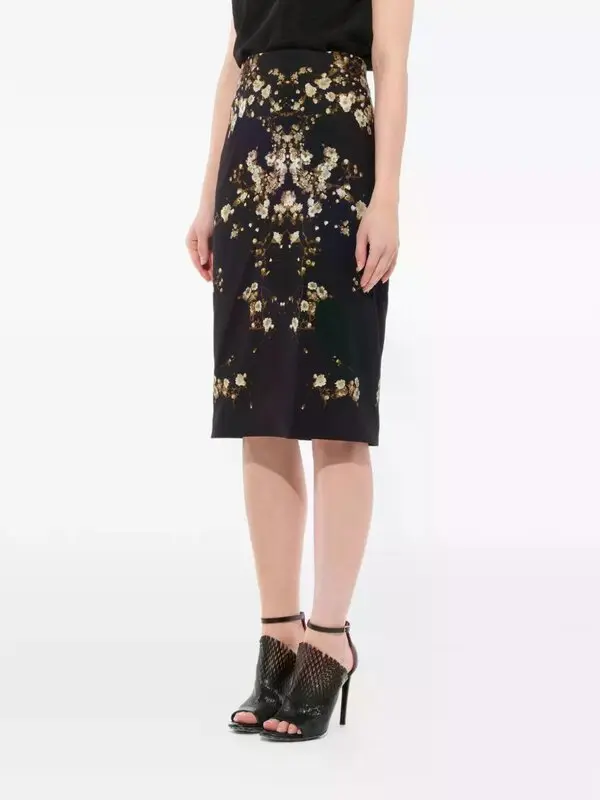 Givenchy Floral Print Midi Pencil Skirt