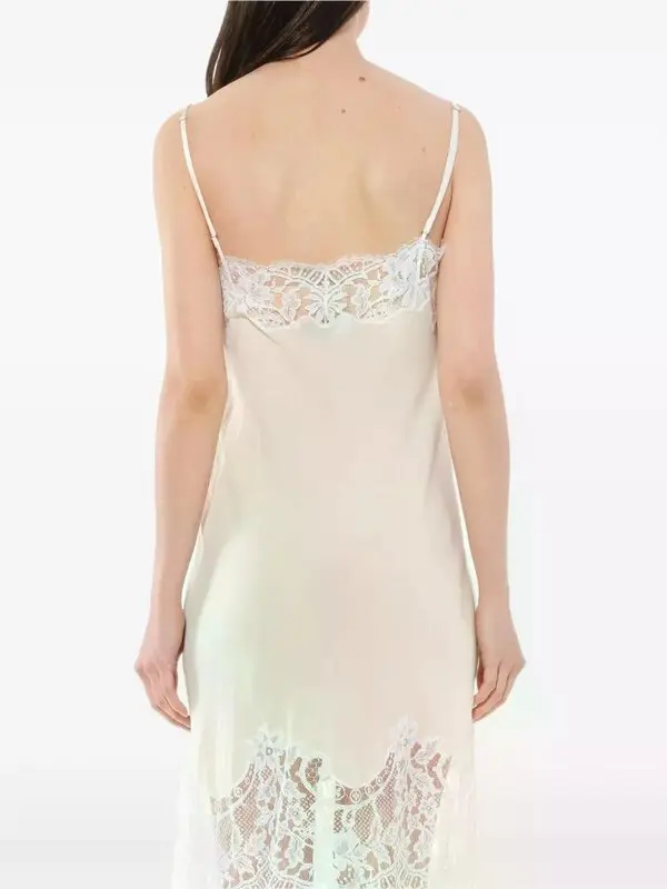 Givenchy Lace Trimmed Silk Slip Dress