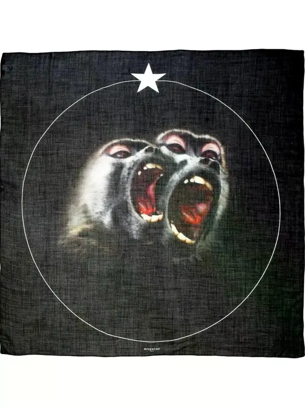 Givenchy Monkey Brothers Scarf - Black