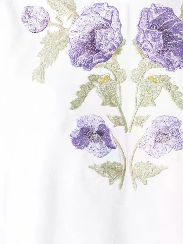 Alexander McQueen Embroidered Floral Cotton Blouse