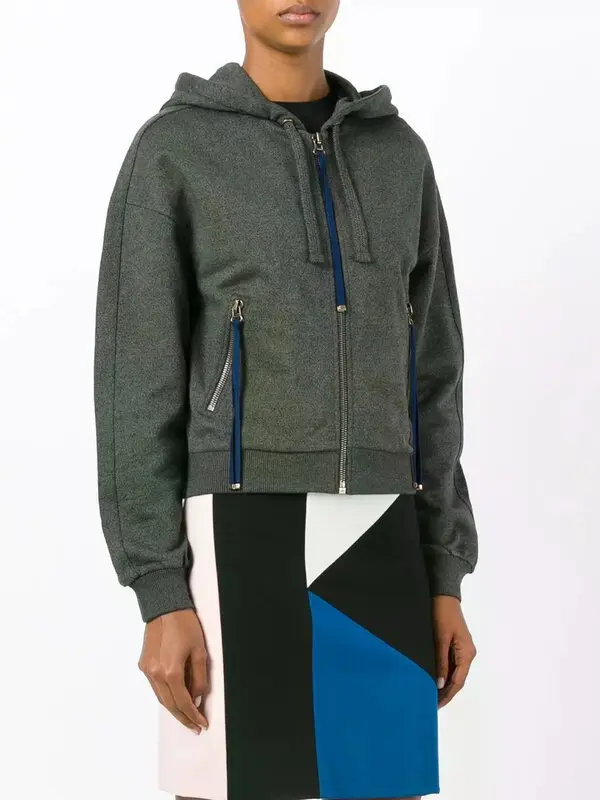 Kenzo Embroidered Logo Zip Front Hoodie