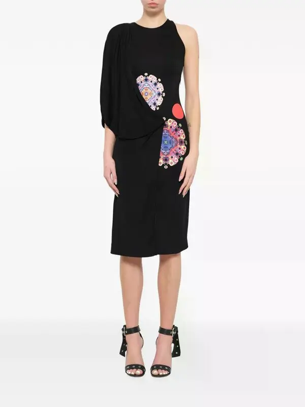 Givenchy Asymmetric Printed Dress - Black