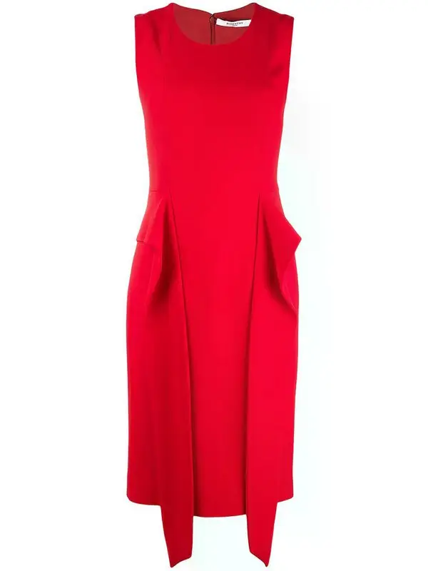 Givenchy Draped Crepe Dress - Red