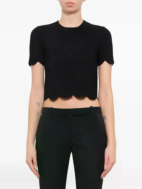 Alexander McQueen Scalloped Hem Cropped Top