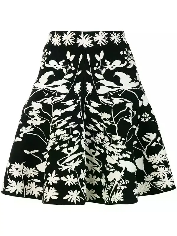 Alexander McQueen A-line Floral Skirt