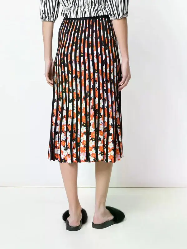 Kenzo Floral Striped Midi Skirt
