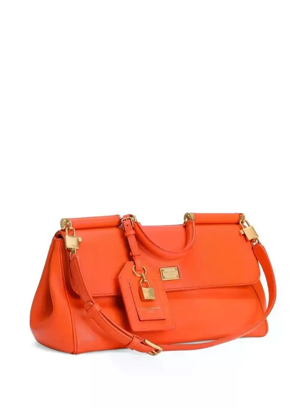 Dolce & Gabbana Medium My Sicily Handbag In Plongé Calfskin - Orange