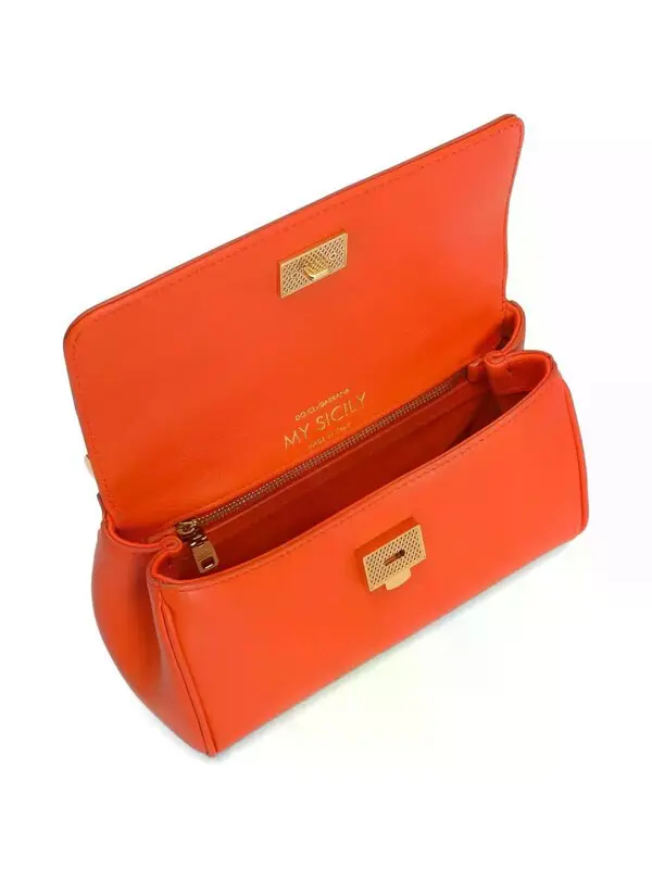 Dolce & Gabbana Mini My Sicily Handbag In Calfskin - Orange
