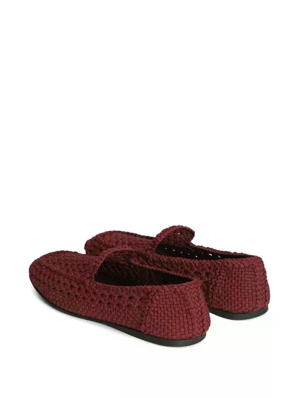 Dolce & Gabbana Woven Fabric Slippers - Red