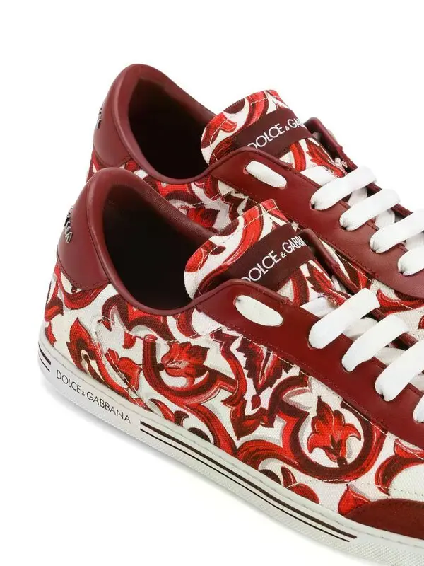 Dolce & Gabbana Majolica-print Cotton Saint Tropez Light Sneakers - Red