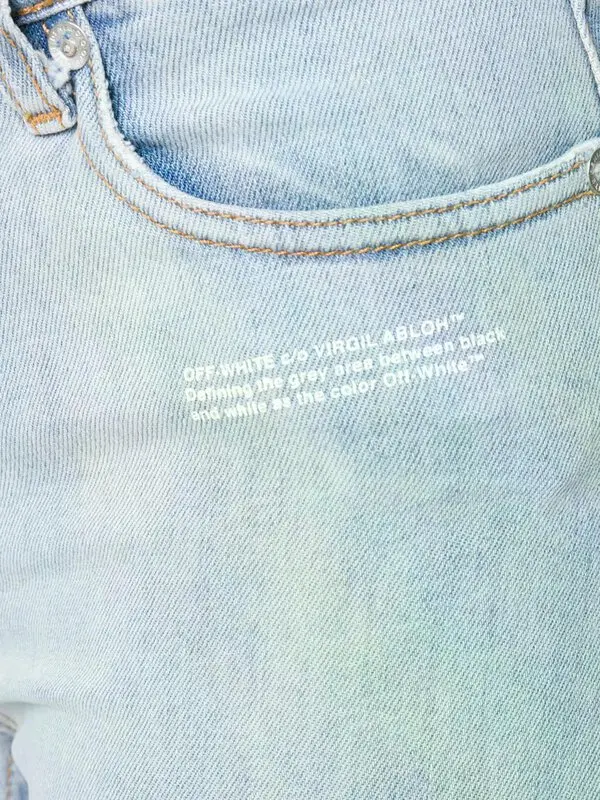 Off-White Skinny Jeans With Scarf Belt