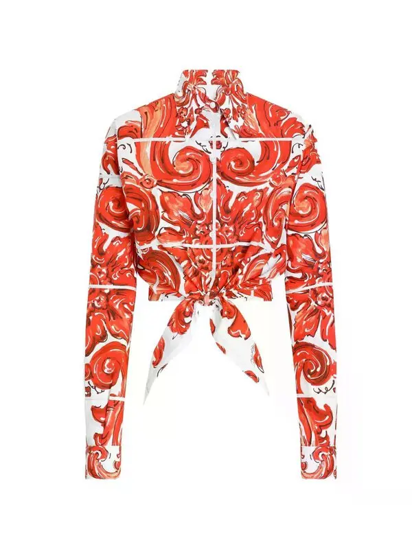 Dolce & Gabbana Majolica Print Poplin Shirt - Red