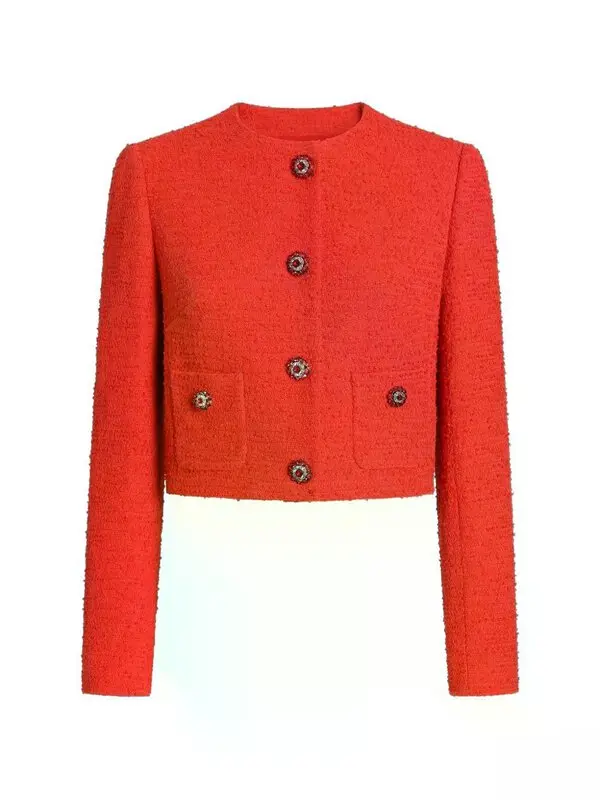 Dolce & Gabbana Single-breasted Tweed Jacket With Panels - Orange