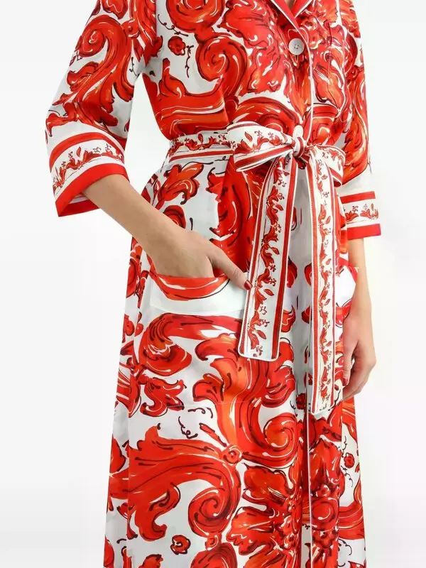 Dolce & Gabbana Majolica-print Belted Coat
