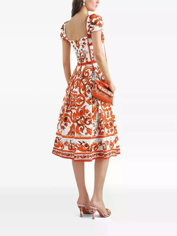 Dolce & Gabbana Majolica-print Poplin Dress