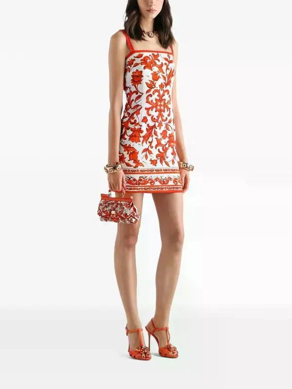 Dolce & Gabbana Majolica-print Charmeuse Dress
