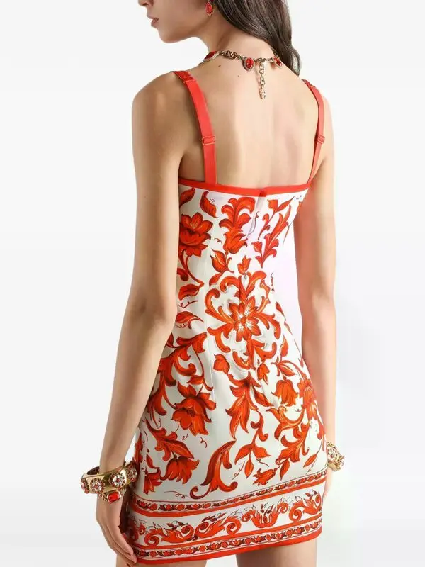 Dolce & Gabbana Majolica-print Charmeuse Dress
