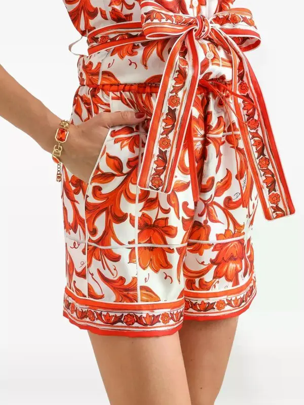 Dolce & Gabbana Majolica-print Twill Shorts