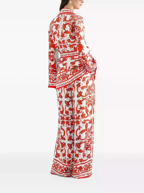 Dolce & Gabbana Majolica-print Silk Trousers