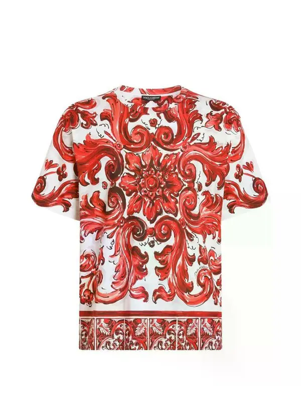 Dolce & Gabbana Majolica-print Cotton T-shirt - Red