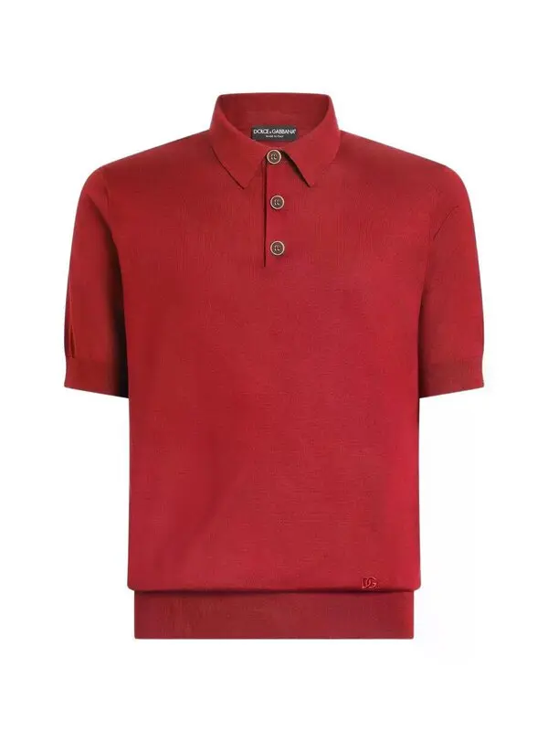 Dolce & Gabbana Polo Shirt In Smooth Silk - Black
