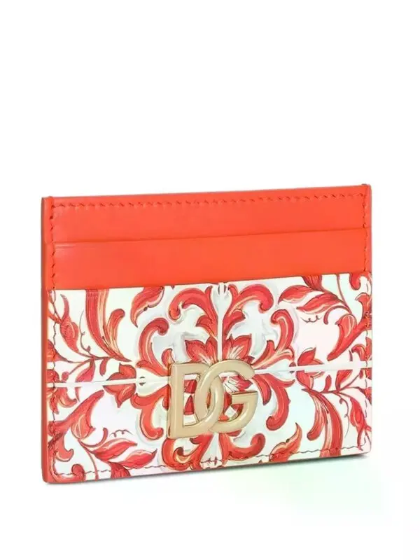 Dolce & Gabbana 3.5 Card Holder In Majolica-print Calfskin