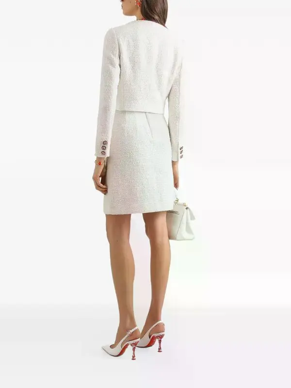 Dolce & Gabbana Single-breasted Tweed Jacket With Jewel Buttons