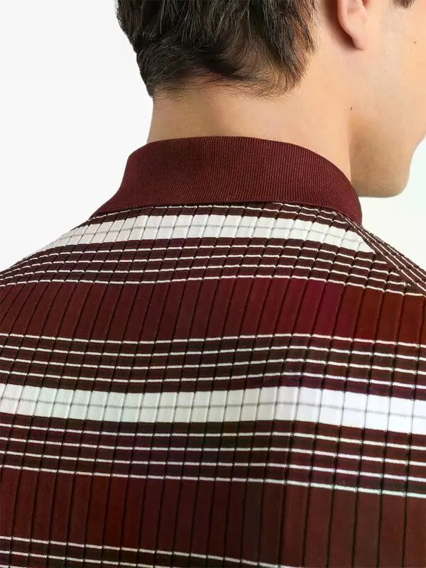 Dolce & Gabbana Polo Shirt In Striped Knit