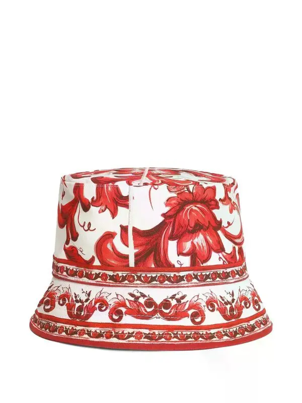 Dolce & Gabbana Majolica-print Drill Bucket Hat