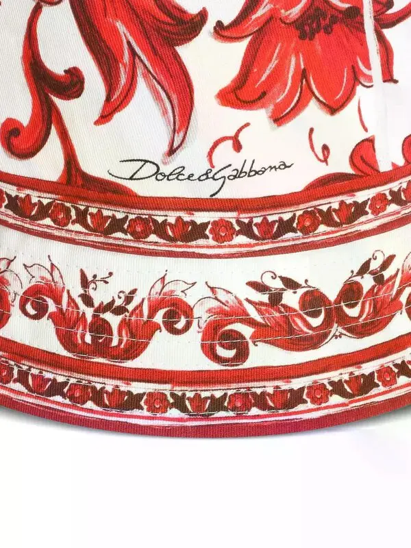 Dolce & Gabbana Majolica-print Drill Bucket Hat