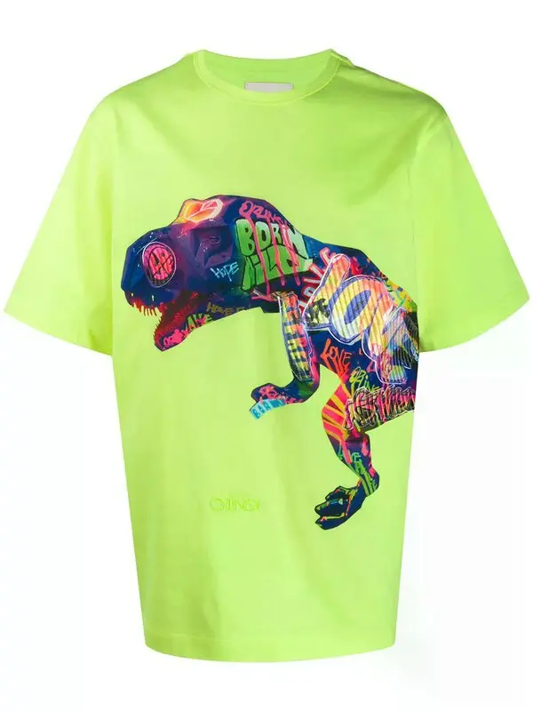 JUUN.J Graffiti Dinosaur T-shirt - Yellow