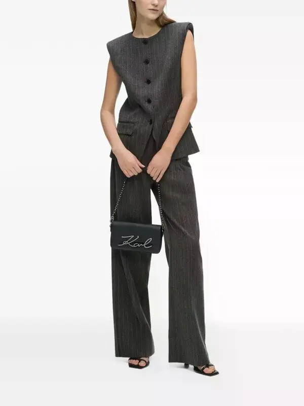 Karl Lagerfeld Pinstripe Tailored Waistcoat - Grey