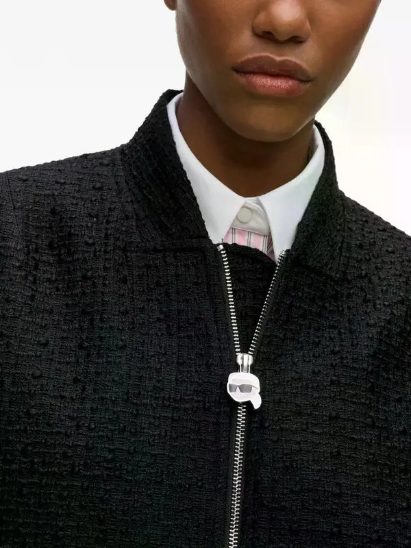 Karl Lagerfeld Ikon Bouclé Bomber Jacket