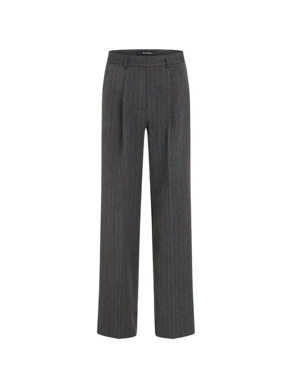 Karl Lagerfeld Melange Pinstripe Tailored Trousers - Grey