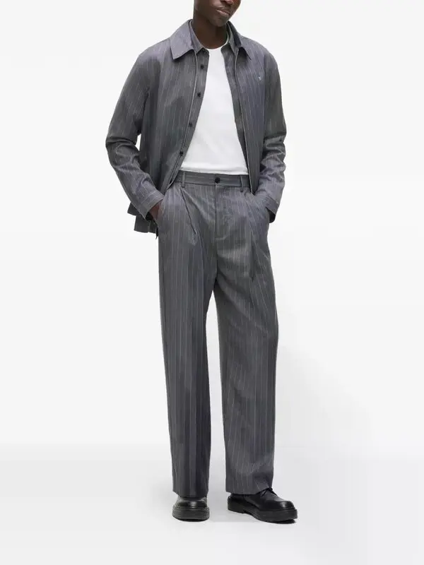 Karl Lagerfeld Pinstripe Pleated Trousers - Grey