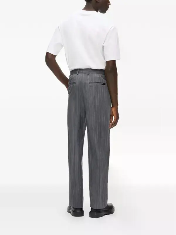 Karl Lagerfeld Pinstripe Pleated Trousers - Grey