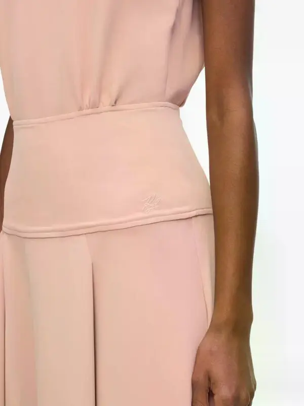 Karl Lagerfeld Draped Cap-sleeve Midi Dress