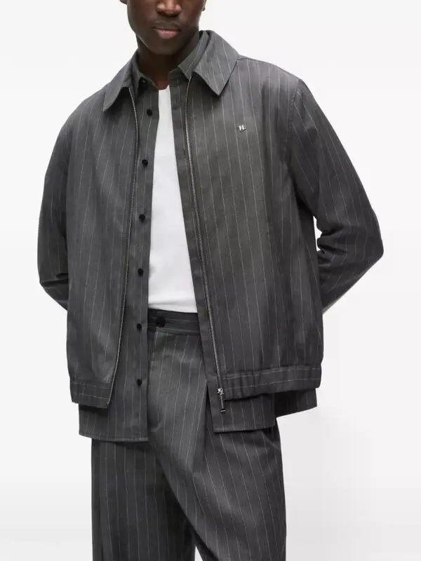 Karl Lagerfeld Logo-plaque Pinstripe Overshirt