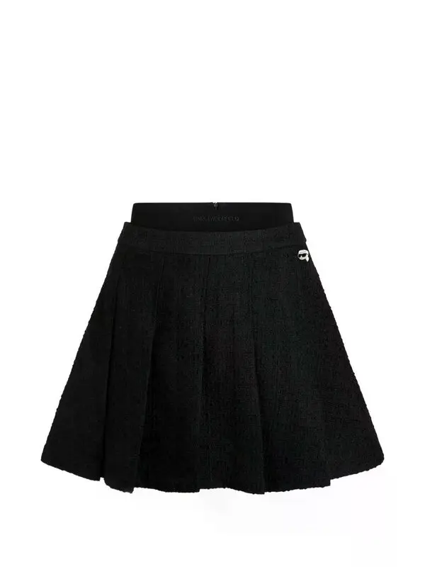 Karl Lagerfeld Ikon Bouclé Pleated Skirt
