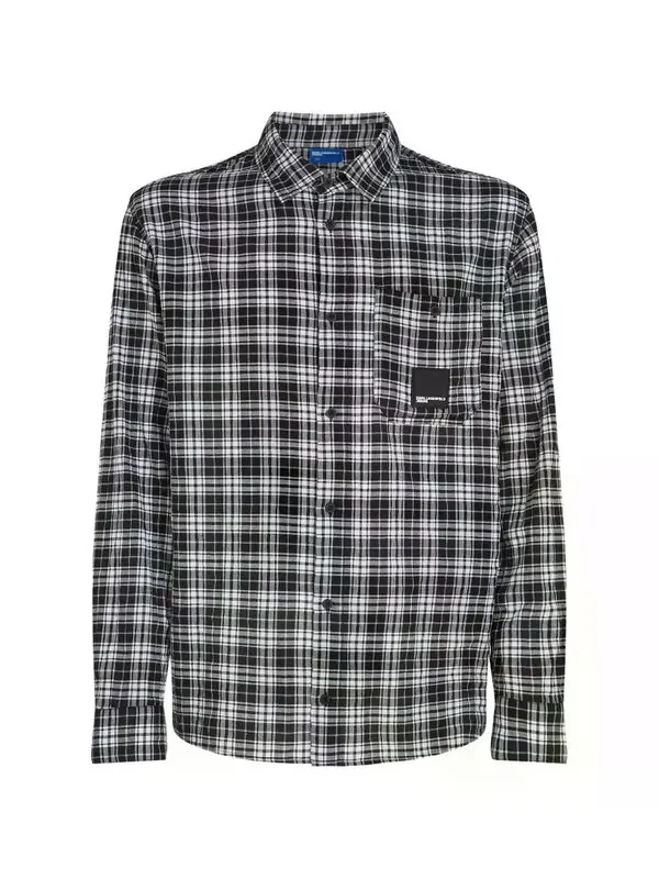 Karl Lagerfeld Check-pattern Logo-patch Shirt