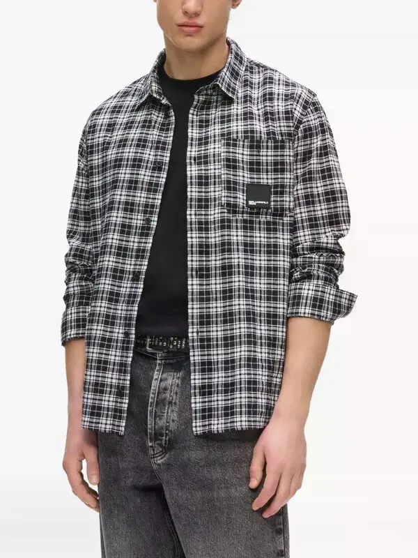 Karl Lagerfeld Check-pattern Logo-patch Shirt