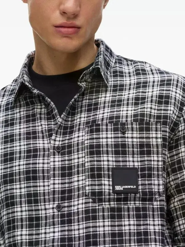 Karl Lagerfeld Check-pattern Logo-patch Shirt