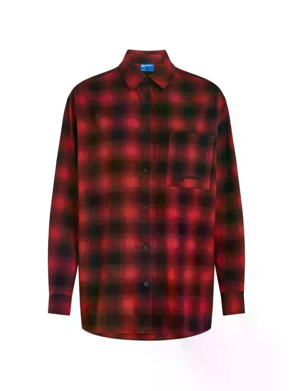 Karl Lagerfeld Check-pattern Cotton Overshirt - Red