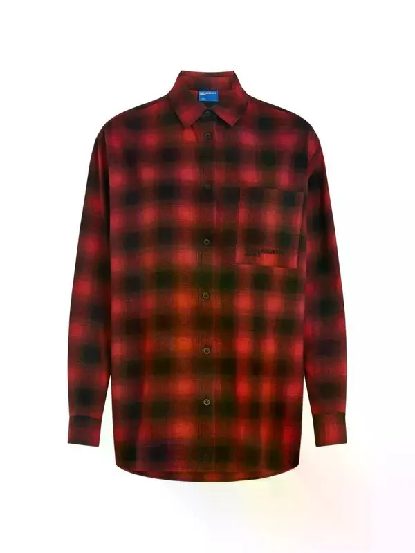 Karl Lagerfeld Check-pattern Cotton Overshirt - Red