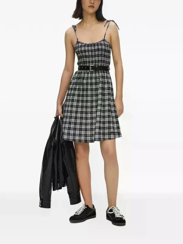 Karl Lagerfeld Checked Strappy Mini Dress