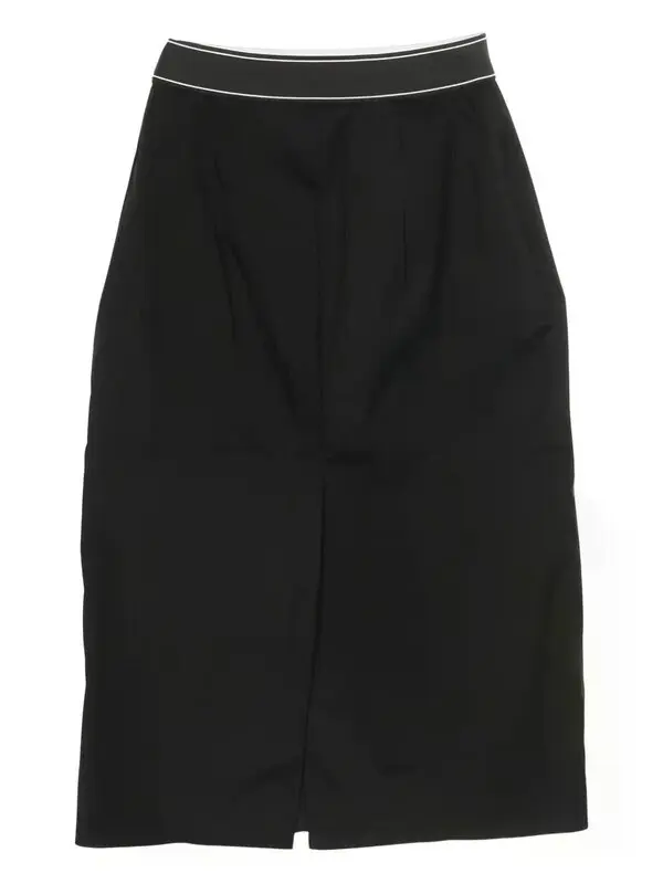 Prada 2000s Logo Waistband Skirt - Black