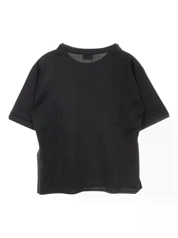 Saint Laurent Crew Neck Short Sleeve Top - Black