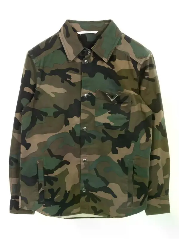 Valentino Garavani Camouflage Print Cotton Jacket - Green
