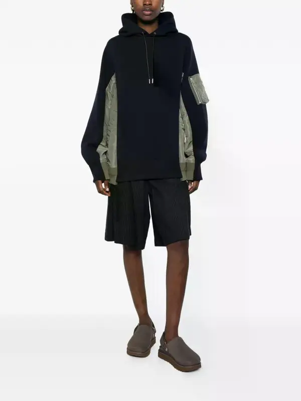 Sacai Panelled Zip-pocket Hoodie